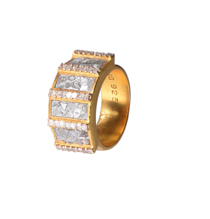 Shana Gulati Ajmer Ring in Gold – Green Eyed Daisy